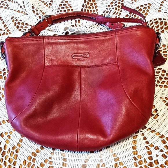 Coach | Bags | Coach Deep Red Leather Hobo Bag Used New Lower Price | Poshmark